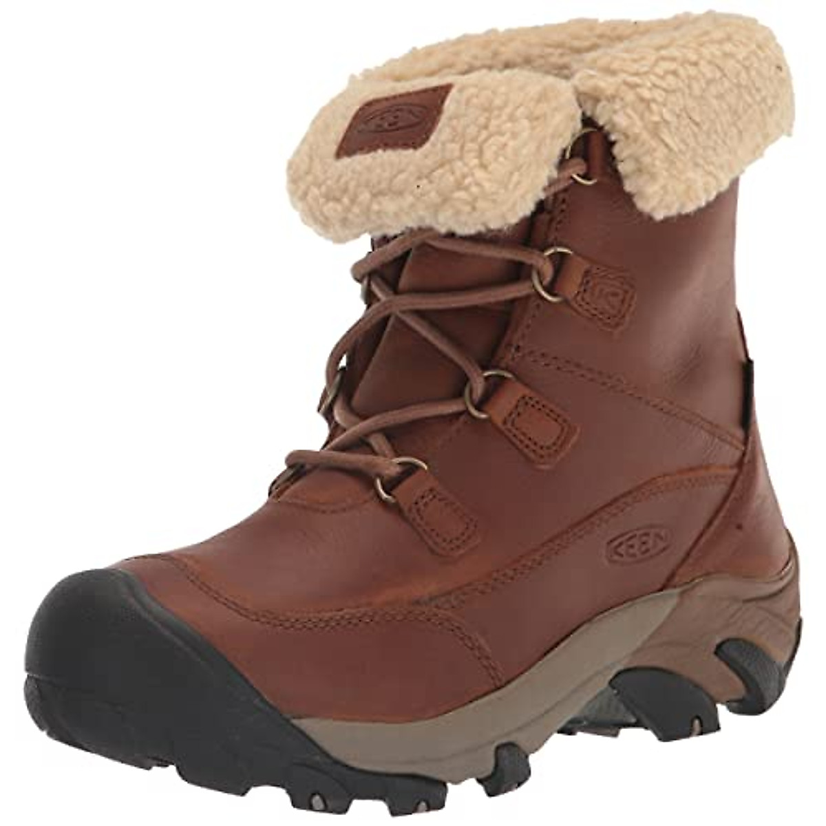 KEEN Women's Betty Boot Short Waterproof Insulated Ankle, Brown/Shitake, 7