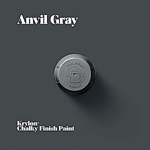 Krylon K04104007 Chalky Finish Spray Paint, Anvil Gray, 12 Ounce