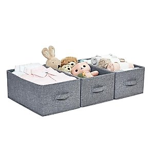 Scacti Storage Cubes - 3 Sets Cube Storage Bins for Organizing - Linen oxford Storage Cubes with Handles, Foldable Cube StorageOrganizer for Arrangement and Sorting.