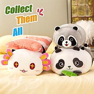 CozyWorld 20‘’ Axolotl Plush Pillow Cute Axolotl Stuffed Animal Kawaii Soft Sushi Plush Pillow Toy Food Huge Squishy Plushie Home Room Decoration Birthday Gift for Kids Girls Boys