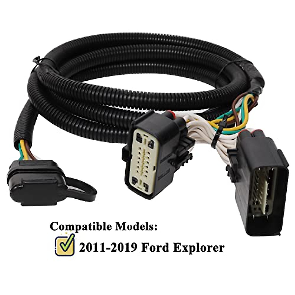Oyviny Custom 4 Way Trailer Wiring Harness for 2011-2019 Ford Explorer, Plug and Play Trailer Light Wiring for Explorer