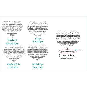 Personalized 1st Anniversary Gift For Him Or Her First Year Wedding Paper Anniversary Lyrics First Dance Song, Your Own Words, Present Wife Unique