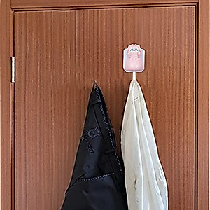 NUANNUAN 4 Pieces Coat Hooks Cute Cat Shape Punch Free Adhesive Hooks, Plastic Creative Home Storage Utility Wall Decorations Hanger Holder for Hanging Hat Towel Backpacks Key Scarf Bags