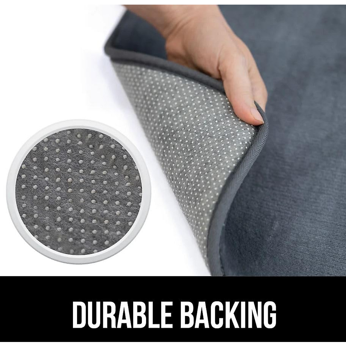 Gorilla Grip Thick Memory Foam Bath Rugs, Soft Absorbent Velvet Bathroom Mats, Durable Dots on Underside, Machine Washable Bathmat, Carpet Rug Room Decor for Shower Floor, 30x20 Mat, Graphite