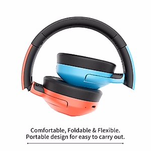 LETTON L15 Wireless Gaming Mobile Headset with Noise Cancelling Mic, 2.4GHz Wireless+Bluetooth+Wired Stereo Headphones for PC, PS5, PS4, Nintendo Switch, 40 Hr Playtime, 7.1 Surround Sound(Blue Red)