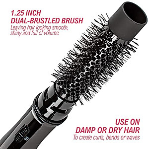 Salon Beauty CAJ 3-in-1 Hair Dryer One-Step Volumizer Negative Ion Hair Straightening Curling Hot Air Dryer Short and Long Hair Brush 1" Inch Styler Wand