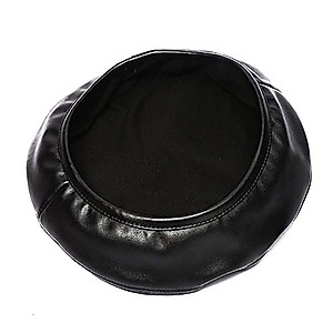 LABANCA Women Solid Faux Leather Beret French Artist Beanie Hat Cap