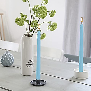 Myido Set of 12 10 inch Taper Candles - Halloween Taper Candles are Odor Free - Tall Candles Burn Long and are Perfect for Black Halloween Decorations or Dinner Candles(Blue)