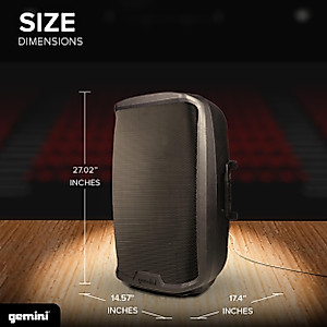Gemini Sound AS-2115BT-PK 2000 Watt 15 Inch Woofer Professional Active Bluetooth DJ PA Speaker, Stand, Mic and Remote Set with Onboard 3-Channel. TWS Stereo Pairing/Linking and Pro Fly Points