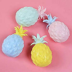 4 Pcs Pineapple Stress Ball, Toys Ball for Pressure Release Party Gifts (Random Color)