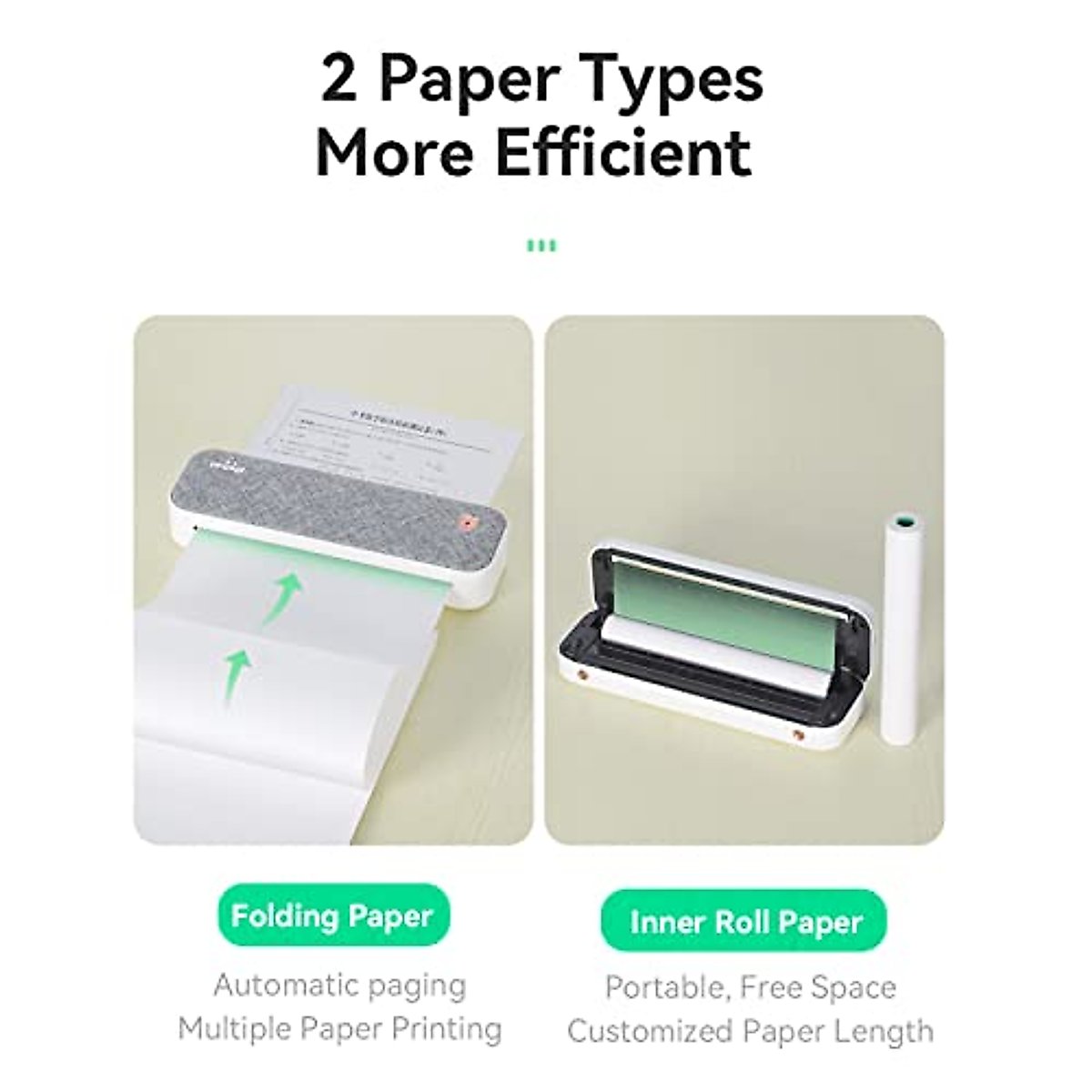 Bisofice PeriPage Portable Printer, A4 Wireless Bluetooth Travel Printer, Portable Thermal Printer Compatible with Android and iOS, Support 2''/3''/4'' Paper Width, Mobile Printer