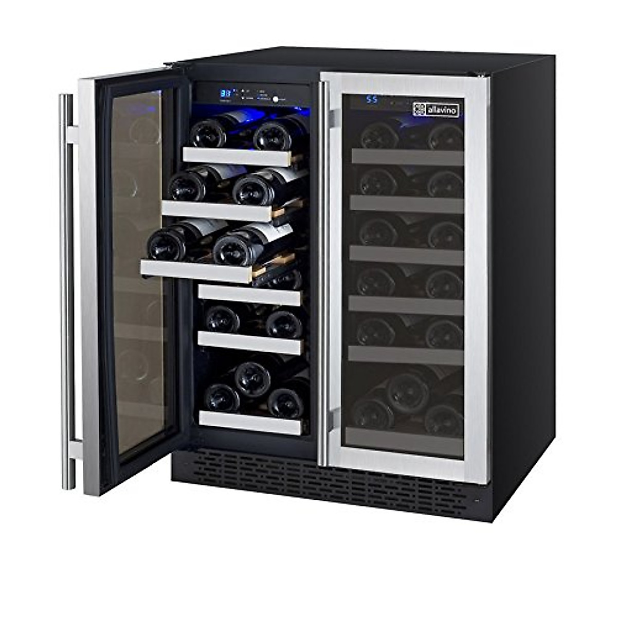 Allavino FlexCount VSWR36-2SSFN - 36 Bottle Dual Zone Wine Refrigerator with French Doors