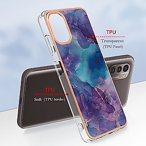 Dinglijia for Nokia G21 Case, Nokia G11 Phone Case, Soft TPU + IMD Marble Pattern Slim Design Enhanced Camera and Screen Protection Girls and Women Case for Nokia G21 BKC Purple