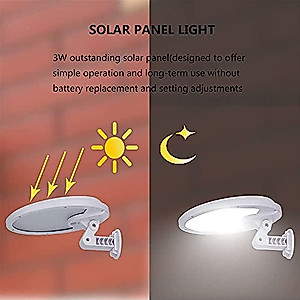 eLEDing Solar Lights Outdoor Super Bright 56 LED Solar Powered Motion Sensor Security Wall Lights with IP65 Waterproof & Rotatable Angle 0-80 Degree for Garage, Patio, Garden, Driveway, Yard