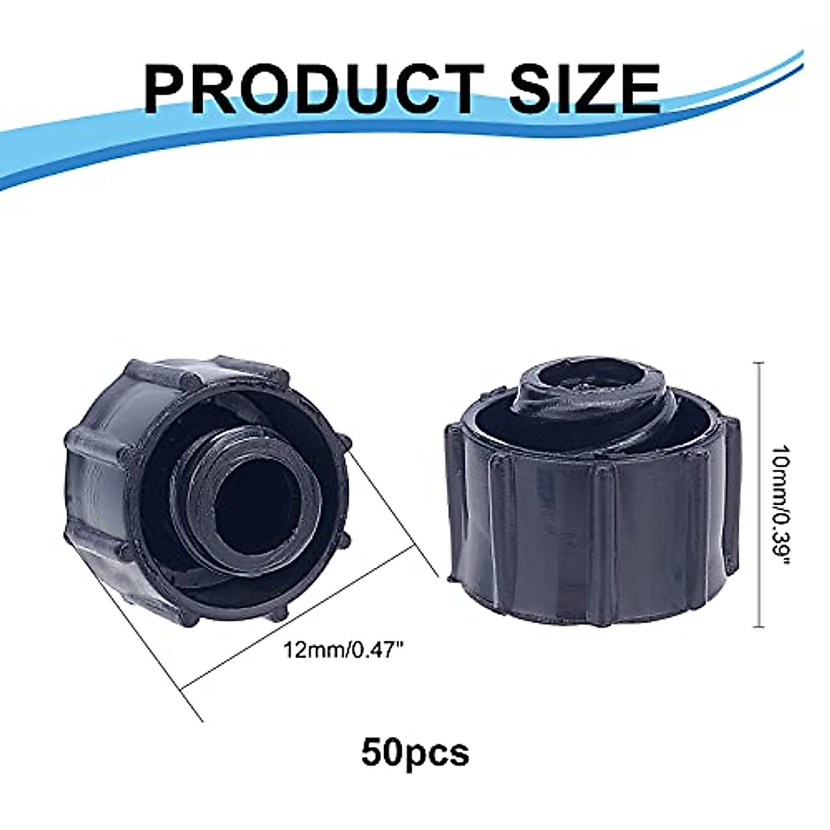 OLYCRAFT 50pcs Black Syringe Tip Caps 10mm Thick Luer Lock Tip Syringe Luer Lock Cap 12~12.5mm Diameter No Needle Tip Cap for Feeding Tubes Black Syringe Tip Cap