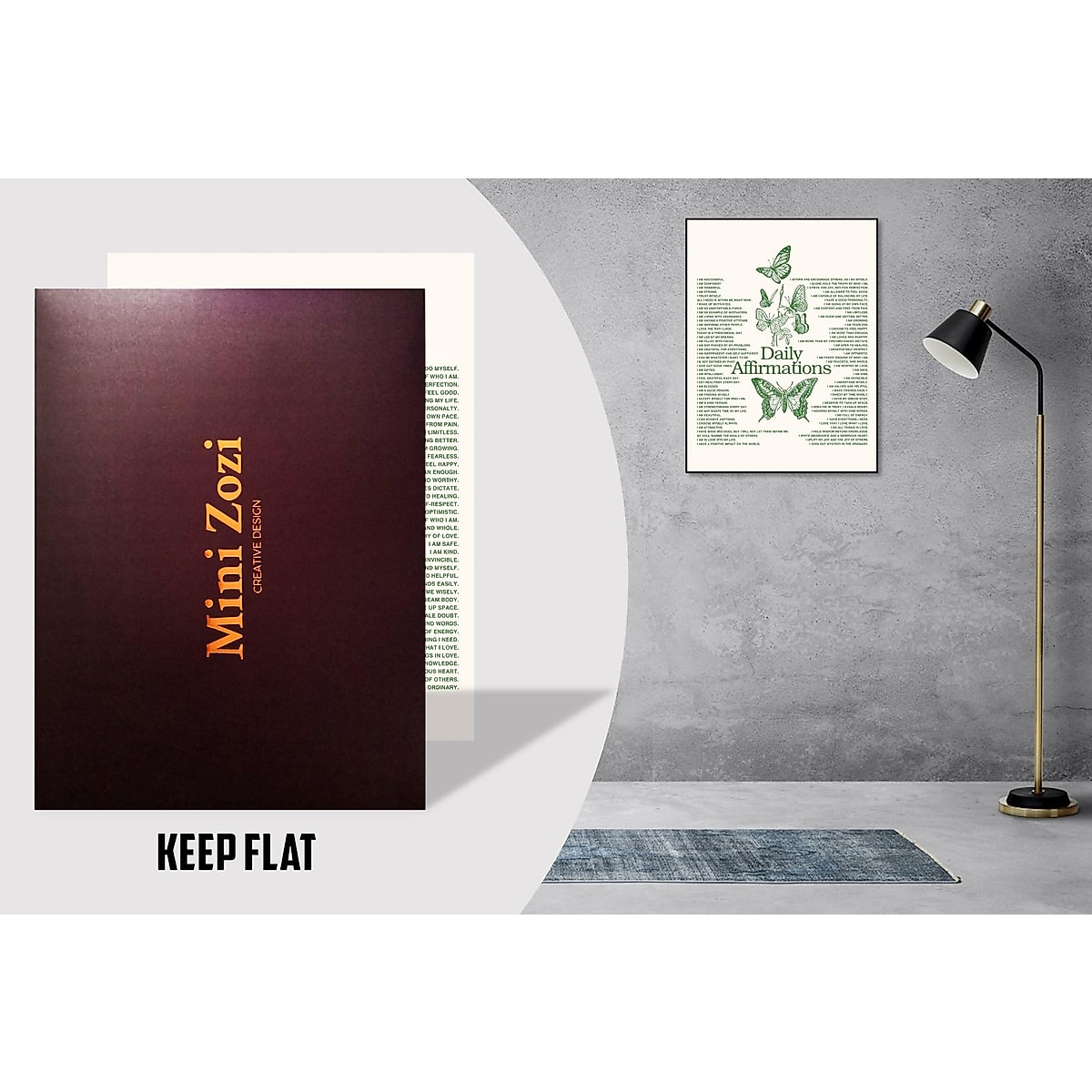 MINI ZOZI 12X16 Sage Green Y2K Butterfly Wall Art Canvas - Retro Indie Bedroom Decor