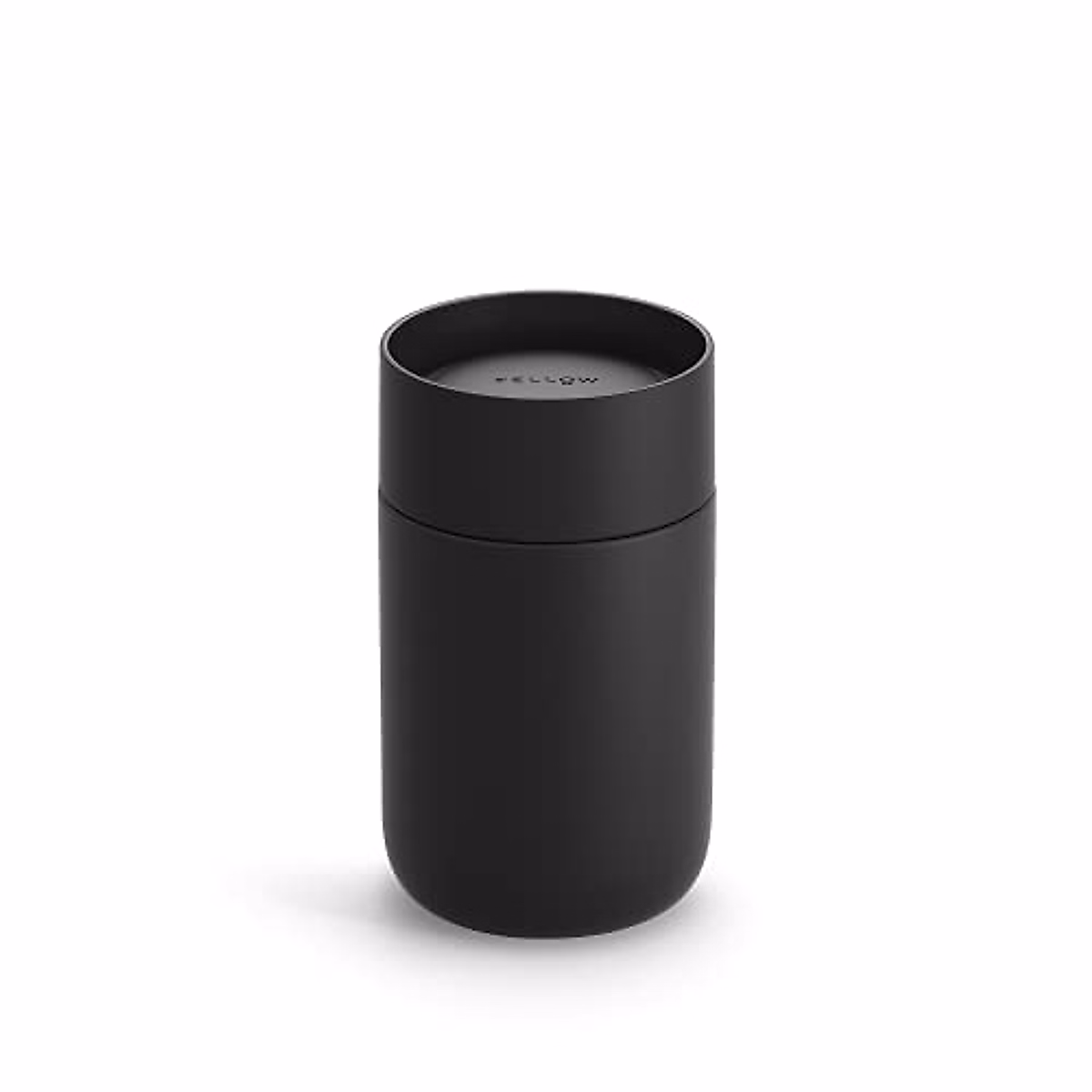 Fellow Carter Move Mug with 360º Sip Lid - Open Top Coffee To-Go Tumbler with Ceramic Interior, Vacuum-Insulated Stainless Steel, Matte Black, 8 oz Cup