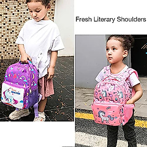 LESNIC Toddler Unicorn Backpack, 11 inch Lightweight Breathable Cute Rucksack for Kids Boys & Girls, Unicorn Rucksack Toddler Kids Bag 28 * 20 * 10cm/11 * 8 * 4in