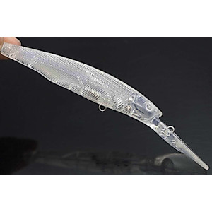 10PCS Unpainted Fishing Lures topwater Minnowbait Fishing Lure Blanks 12.1cm 8.63g Crankbait Artificial Hard Bait Carp Pike Bass Wobblers Deep Diving Fishing jerkbait with Free Eye