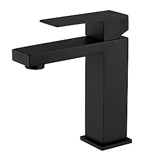 SevenGelok Black Bathroom Faucet Bathroom Sink Faucet One Hole Faucet 【All SUS304 Stainless Steel 】 Single Handle 1 Hole Vanity Faucets for Bathroom Sink NO-Lead Matte Black Bathroom Faucet, SF3-BK