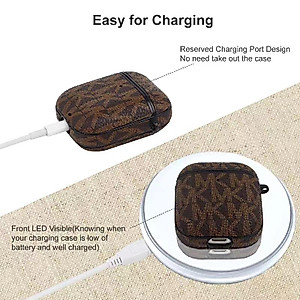 Compatible with AirPods Case Cover with Keychain, Luxury Full-Body Hard Shell Airpods Protective Cover Case Designed for AirPods 2 & 1, for AirPods Wireless Charging Case