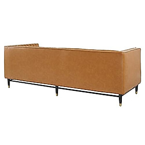 Modway Devote Channel Tufted Vegan Leather, Sofa, Tan