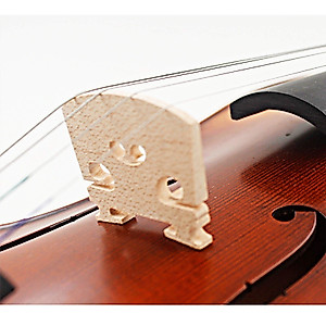 E-outstanding 4PCS 4/4 Violin Bridge Full Size Maple wood Violin Parts, Yellow