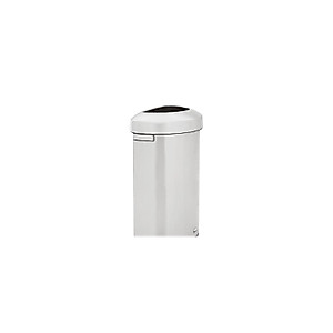 Rubbermaid Commercial Products Refine Decorative Container, 21 Gallon, Half Round Stainless Steel Trash Can, Indoor for Hotel Lobbies/Conference Rooms/Airports