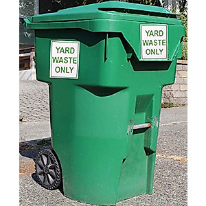 ZAEO Yard Waste Only Decal - Sticker for Trash Cans, Garbage Cans and Containers - 8 Inches x 6 Inches (Green, 1)