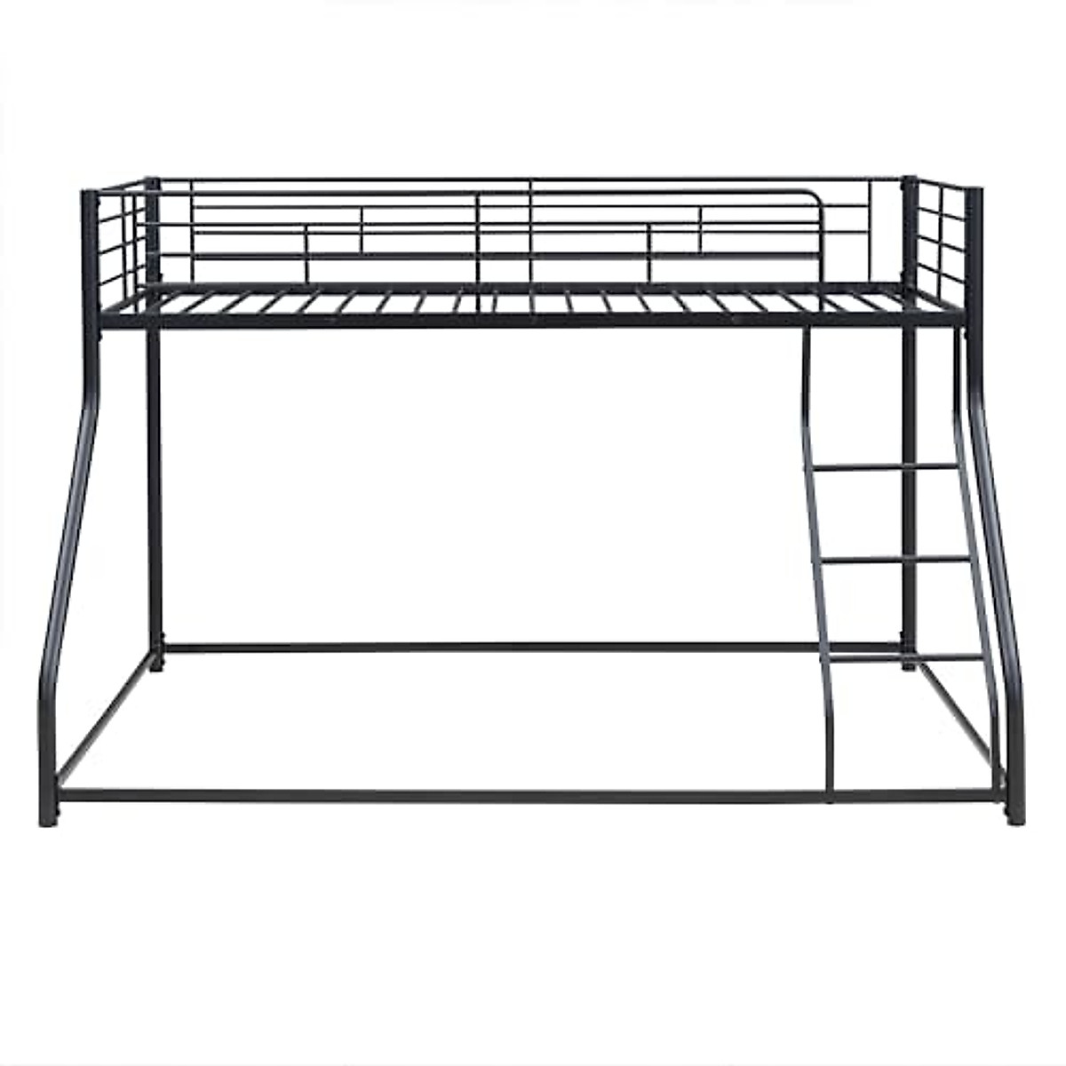 HBRR Twin XL Over Queen Bunk Beds, Low Profile Bunk Beds Heavy Duty Steel Bed Frame with Safety Rail and Ladder for Boys Girls Adults Dormitory Bedroom,No Box Spring Needed