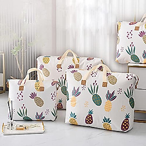 Large Storage Bags, 3Pcs Large Capacity Storage Bags with Handle Clothes Storage Bags Storage Containers for Organizing Bedroom Closet Clothing Comforters Bedding