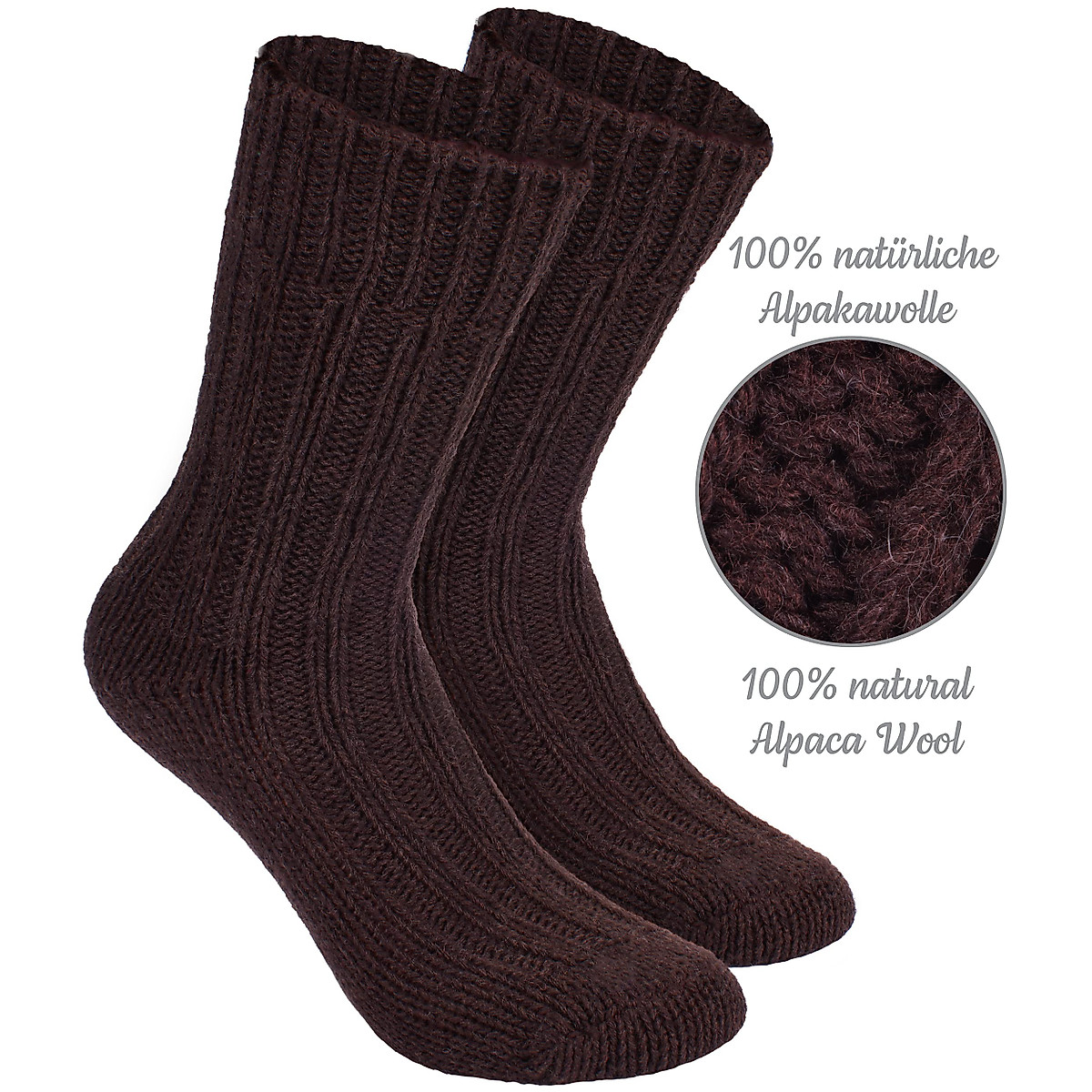 BRUBAKER 4 Pairs of Alpaca Kids Socks 100% Alpaca Wool - Children Baby Winter Socks - Wool Socks for Boys and Girls