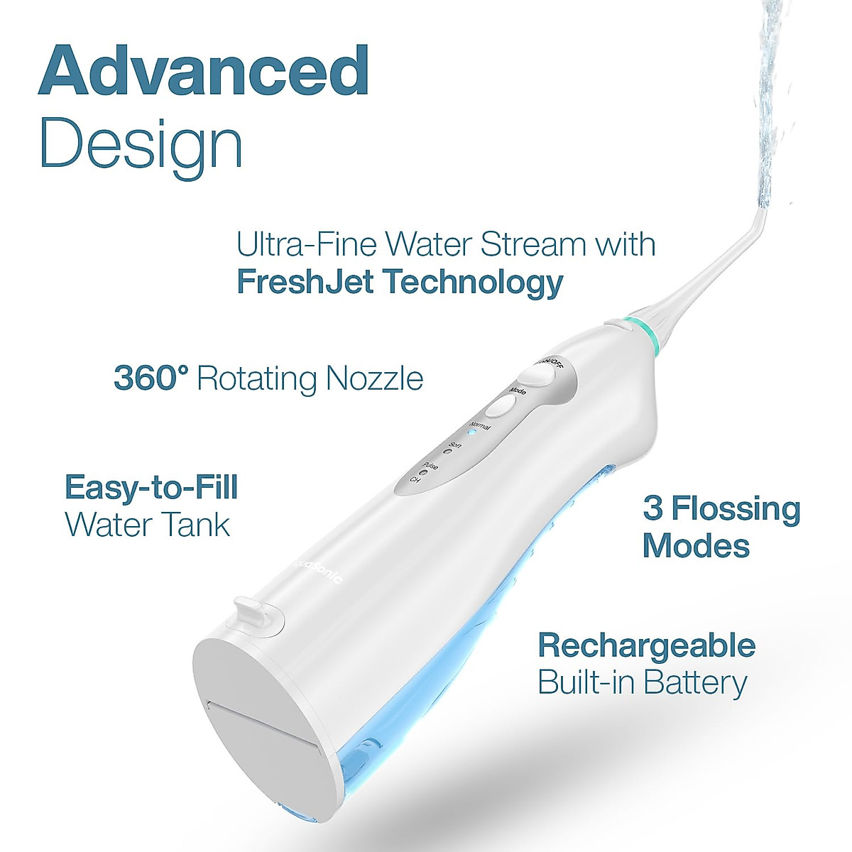 AquaSonic Water Flosser - Cordless Rechargeable Water Flossers for Teeth Cleaning - Waterproof Aqua Flosser, Portable Oral Irrigator for Dental Cleaning with 5 Jet Tips – Braces Home Travel