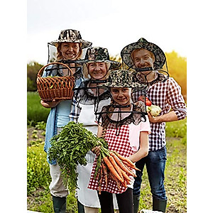 4 Pieces Mosquito Head Mesh Mosquito Cap Net Hat Face Cover with Zipper Foldable Fly Protection Netting Hat for Outdoor Fishing Hiking Gardening