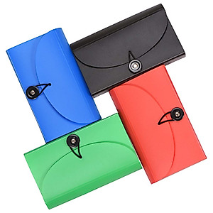 SEEKIND Expanding File Folders 4 Pack, 7.1"4.2" Receipt Organizer Folder Accordion Folder Document with 13 Pocket for Office,Cards,Tickets-Water Resistant