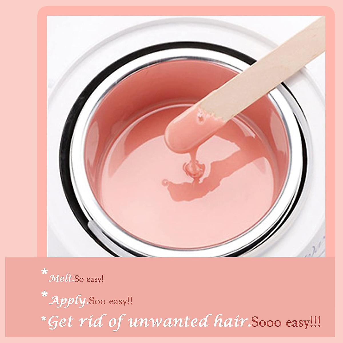 Wax Beads for Hair Removal, 2.5lbs Hard Wax Beads for Leg, Bikini, Back, Armpit, Chest, Eyebrow, Body Waxing Beans Bulk for Brazilian, Painless Wax with Sticks for Women, Men (Rose Scent)