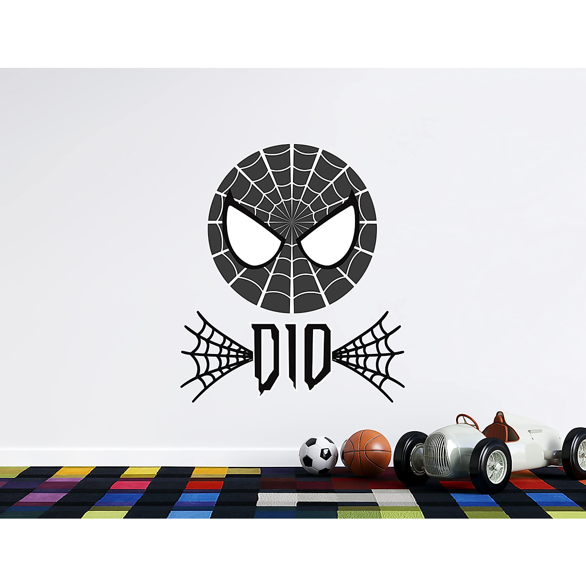 Kyle Cornhole Spider Nursery Wall Decal - Name Letters for Wall Decor - Superheroe Personalized Name Stickers - Custom Vinyl Lettering - Kids Name Decals for Boys KA1509, Green