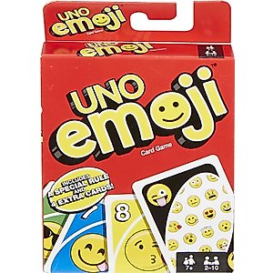 Mattel Games UNO Emoji Card Game for Kids, Adults, Familieis & Game Nights, Deck Features Hilarious Emojis