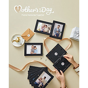 SONGMICS Collage Picture Frames, 4x6 for Wall Decor Set of 12, Multi Family Photo for Gallery Decor, Hanging Display, Assembly Required, Ink Black