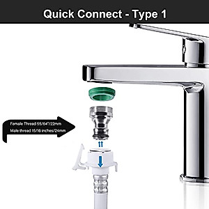 portable washing machine hoses, Suitable for Twin Tub washing machine, mini washing machine,(quick connect) (PVC, 6.56FT/2 Meters)