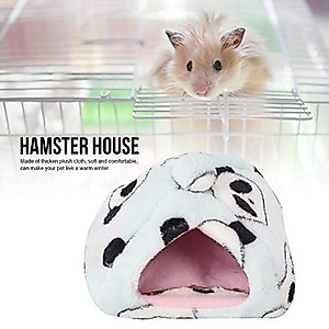 GLOGLOW Hamster Bed, Panda Shape Warm Hanging Bed Cute Warm Hammock Nest for Sugar Glider Rat Guinea Pig Gerbil Mice Hamster(L)
