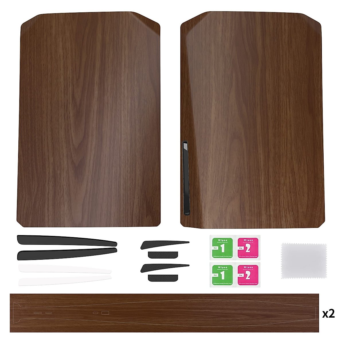 eXtremeRate eXcover Wood Grain Top Bottom Cover Compatible with ps5 Console Disc Edition, Replacement Faceplate Backplate Shell Skin Compatible with ps5 Console Disc Version - Console NOT Included