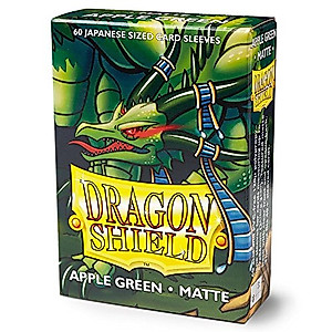 Dragon Shield Bundle: 2 Packs of 60 Count Japanese Size Mini Matte Card Sleeves - Matte Apple Green