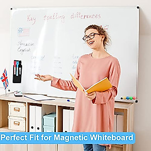 KITANIS Magnetic Pen Holder,2 Pack Magnetic Dry Erase Marker Holder with Generous Compartments,Strong Magnet Storage Marker Pen Pencil Organizer for Refrigerator,Whiteboard,Locker Accessories