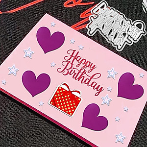 2 Set Die Cuts for Card Making, Accfore Happy Birthday Cutting Dies Card Making Supplies DIY Die Cutters Card Making Die Stencils for Scrapbooking