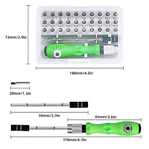 WINTOWIN Mini Precision Screwdriver Set，32 in 1 with 30 Bits Screwdriver Kit,Magnetic Screwdriver Repair Tool Set for Mobile Phone, PC, Laptop,Watch,Computer Repair