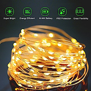 Toxz home products Solar Powered Copper Wire Light String Decor,8 Light Modes for Fairy Party Decor,22M 200LED,8 Hours Working Time(Ship from US!)