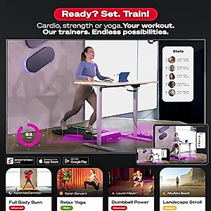 Sportstech Walking Pad Treadmill, Ultra Slim Portable Treadmill, Under Desk for Home & Office with Remote Control, Heart Rate LED Pulse, Fitness Live Workout App, 300 lbs Capacity, No Installation