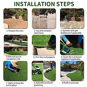 SunVilla Artificial Grass Rug Indoor Outdoor, 13ft x 25ft (325 Square FT) Realistic Thick Synthetic Fake Grass Mat for Dogs, Garden Lawn Landscape Patio Grass