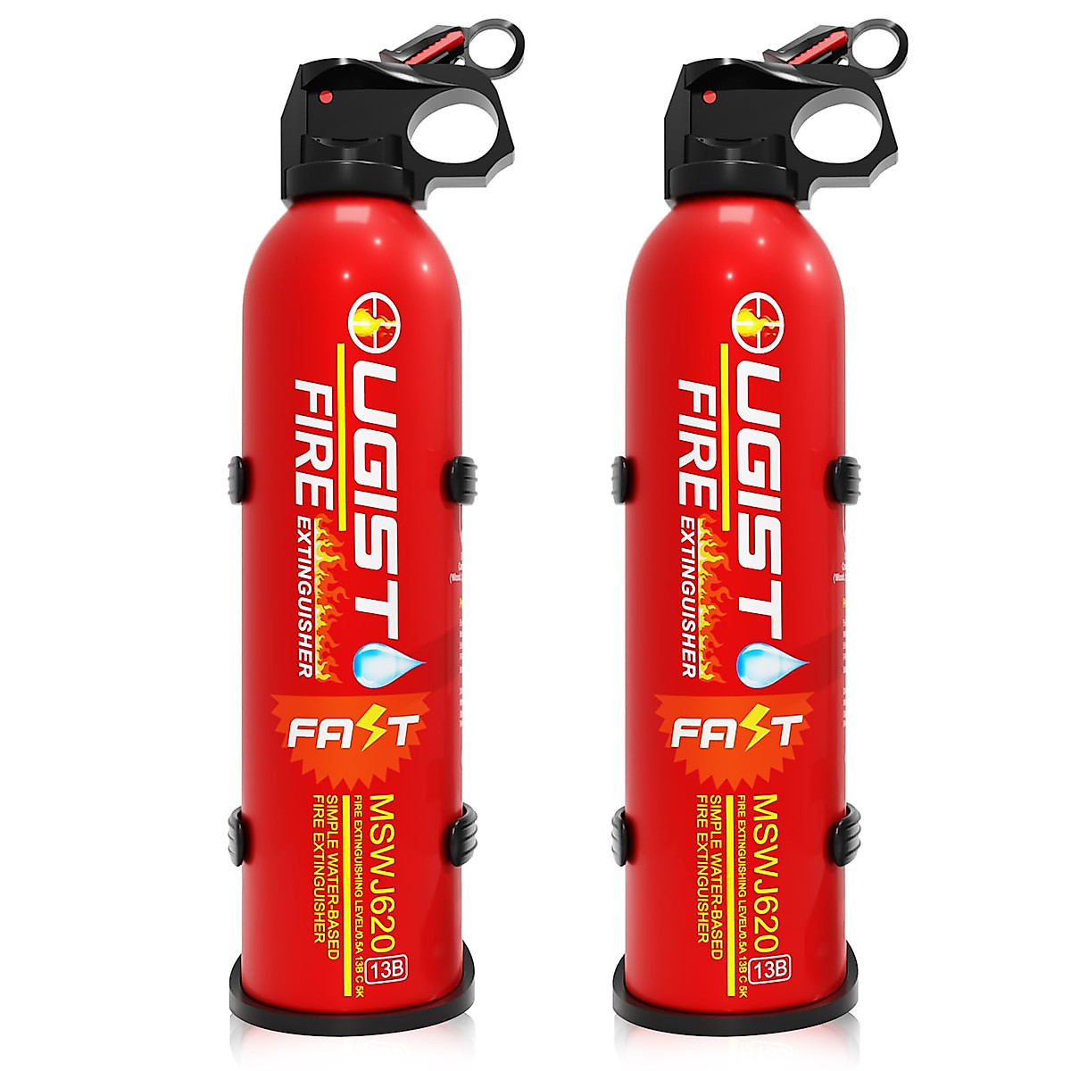 Ougist Water-Based Fire Extinguisher -2 Pack Portable for Home & Vehicle Use, Cold-Weather Safe, Prevents Re-Ignition - Ideal for Kitchen, Garage, Car
